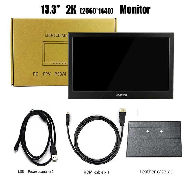 Portable Monitor hdmi touch screen 13.3 inch 2K PC PS4 Xbox 360 1080P ...